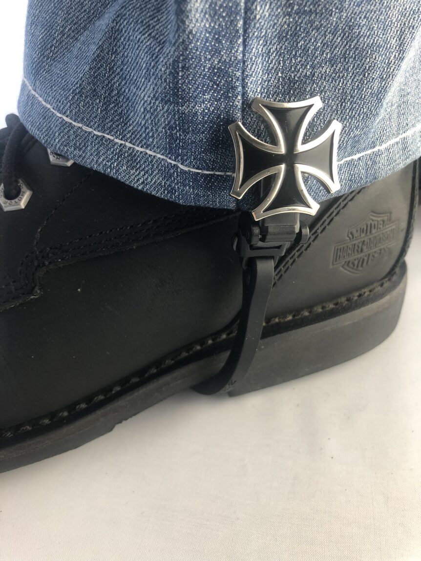 Maltese Cross Boot Straps Set - Biker Boot Straps