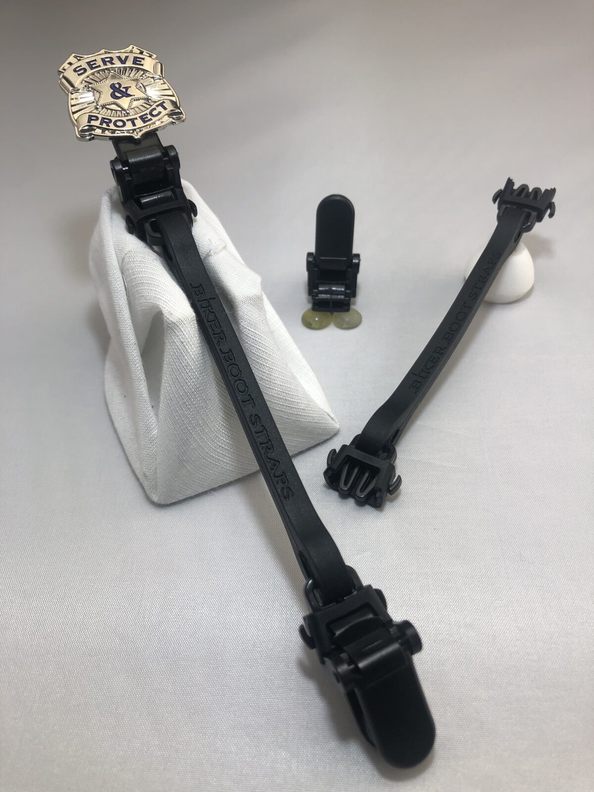 Police Department Boot Straps Set - Biker Boot Straps